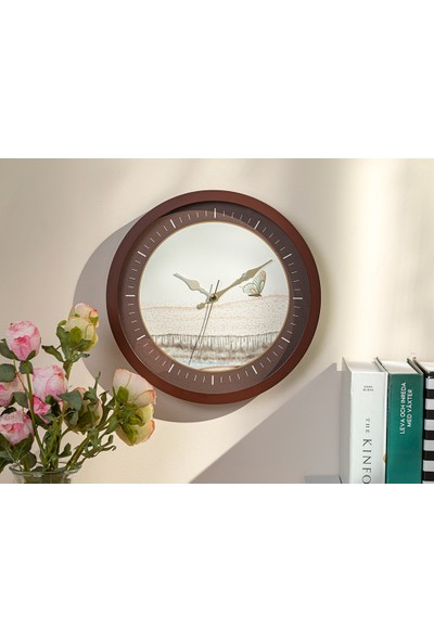 English Home Butterfly Duvar Saati 30 cm Kahve English Home Butterfly Duvar Saati 30 cm Kahve