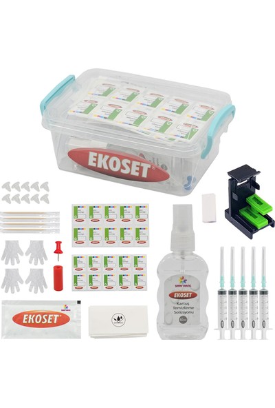 Ekoset Hp Uyumlu Tıkalı Kartuşlar Için Bakım ve Temizlik Seti Ekoset Hp Uyumlu Tıkalı Kartuşlar Için Bakım ve Temizlik Seti