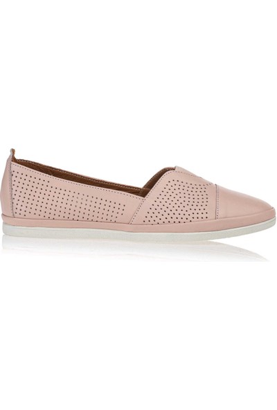 Scooter Deri Pudra Kadın Günlük Babet Ayakkabı Z1005DPU