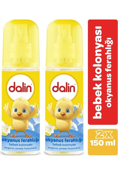 Dalin Bebek Kolonyası Okyanus Ferahlığı Sprey 150 ml x 2 Adet Dalin Bebek Kolonyası Okyanus Ferahlığı Sprey 150 ml x 2 Adet