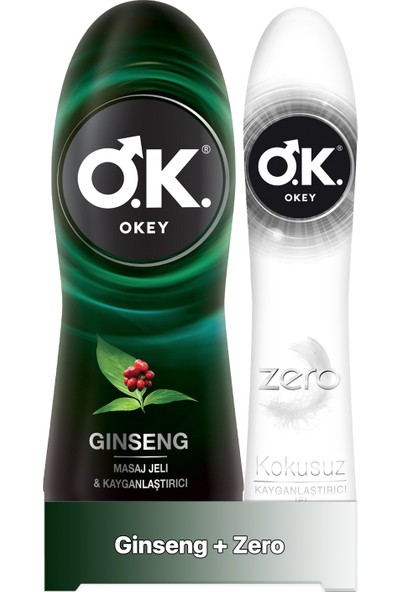 Okey Masaj Jeli & Kayganlaştırıcı Ginseng 200 Ml+Okey Kayganlaştırıcı Jel Zero 100 ml Okey Masaj Jeli & Kayganlaştırıcı Ginseng 200 Ml+Okey Kayganlaştırıcı Jel Zero 100 ml