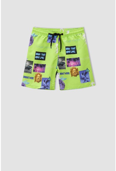 Defacto Erkek Çocuk Desenli Yüzme Şortu V6564A621HS