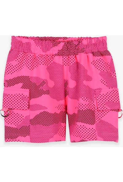 Breeze Kız Çocuk Şort Yanları Cepli Neon Pembe (8-14 Yaş)