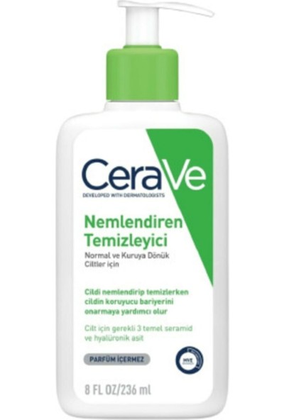 CeraVe Nemlendiren Temizleyici Normal & Kuru Ciltler Yüz Vücut 236 ml