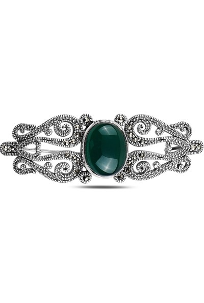 Gümüşhane Silver Doğal Taş & Markazit Taşlı Broş & Kolye Ucu Gümüşhane Silver Doğal Taş & Markazit Taşlı Broş & Kolye Ucu