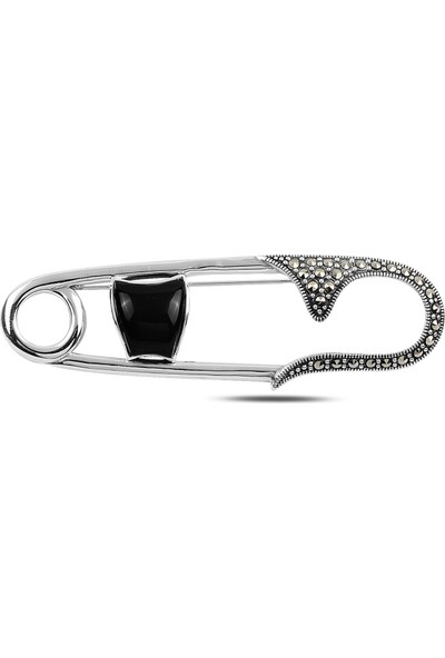 Gümüşhane Silver Çengelli Iğne Doğal Taş & Markazit Taşlı Broş Gümüşhane Silver Çengelli Iğne Doğal Taş & Markazit Taşlı Broş