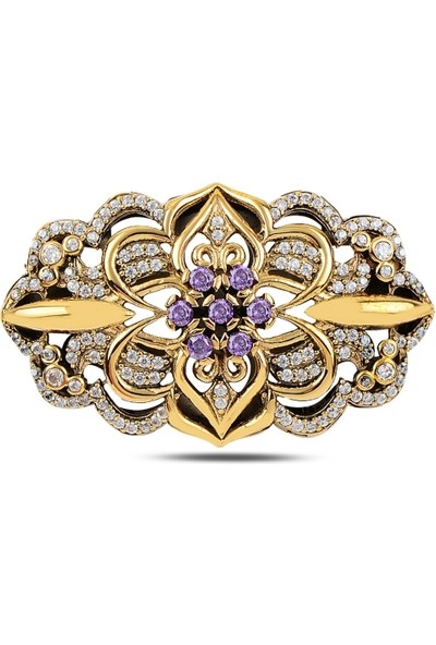 Gümüşhane Silver Zirkon Taşlı Otantik Broş