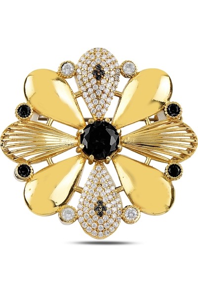 Gümüşhane Silver Zirkon Taşlı Otantik Broş