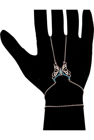 Gümüşhane Silver Nano Zirkon Taşlı Kelebek Desenli Şahmeran