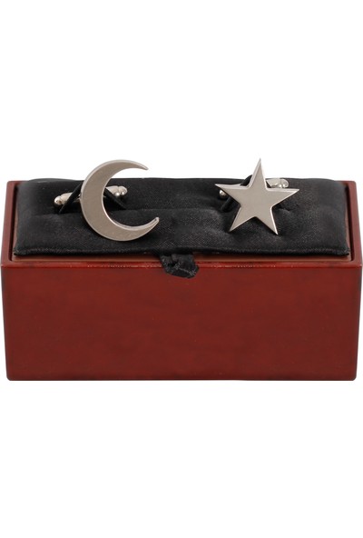 Zekupp Özel Kesim Kol Düğmesi Ay Yıldız