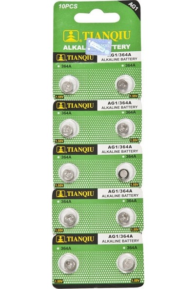 Tıanqıu Ag1 LR621/364 Alkalin 10'lu Düğme Pil Tıanqıu Ag1 LR621/364 Alkalin 10'lu Düğme Pil