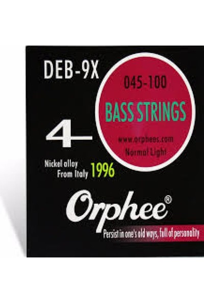 Orphee Deb-9x 4tel 045 Bas Gitar Gümüş Kaplama Takım Tel Orphee Deb-9x 4tel 045 Bas Gitar Gümüş Kaplama Takım Tel