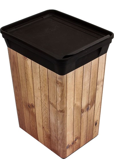 Qutu Trashbin Wood 20 Lt Plastik Dekoratif Çöp Kovası Qutu Trashbin Wood 20 Lt Plastik Dekoratif Çöp Kovası
