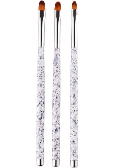 Aba Nails Protez Tırnak Uv Gel Fırça Seti 3'lü