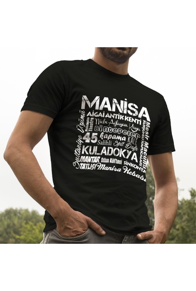 Hediye Sepeti Manisalı Arkadaşa Hediye Tasarımlı Baskılı Tişört Siyah Kısa Kollu - Bisiklet Yaka T-Shirt Hediye Sepeti Manisalı Arkadaşa Hediye Tasarımlı Baskılı Tişört Siyah Kısa Kollu - Bisiklet Yaka T-Shirt