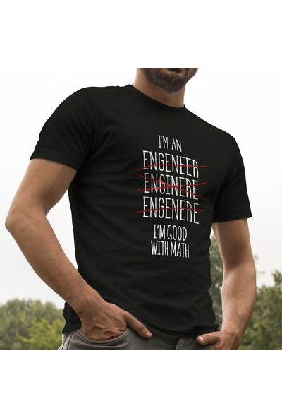 Hediye Sepeti Mühendis Arkadaşa Hediye Esprili Baskılı Tişört Siyah Kısa Kollu - Bisiklet Yaka T-Shirt Hediye Sepeti Mühendis Arkadaşa Hediye Esprili Baskılı Tişört Siyah Kısa Kollu - Bisiklet Yaka T-Shirt