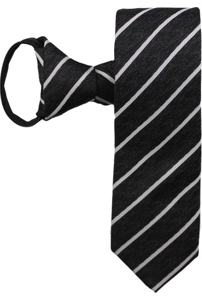 Prokravat Çizgili Fermuarlı Kravat