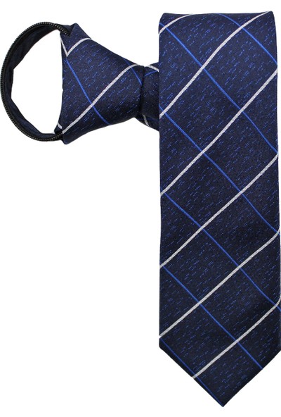 Prokravat Çift Renk Iri Kareli Fermuarlı Kravat