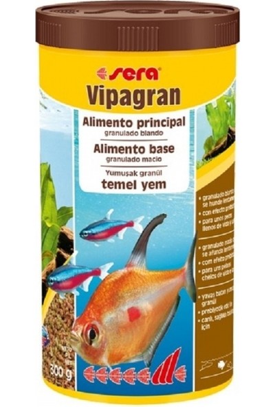 Sera Vipagran Temel Balık Yemi 1000 ml 300 Gram Sera Vipagran Temel Balık Yemi 1000 ml 300 Gram