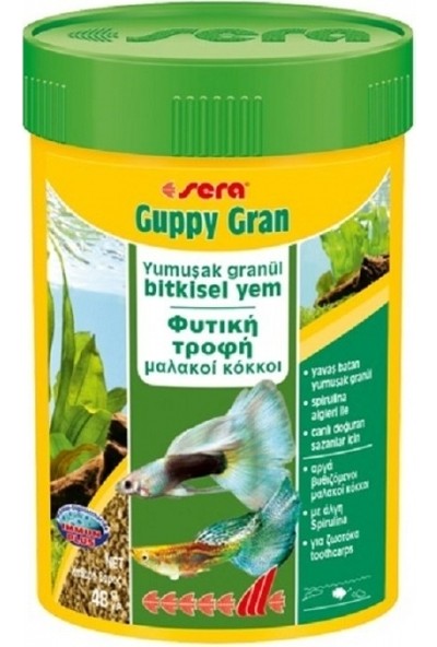 Sera Guppy Gran Lepistes Balığı Yemi 100 ml Sera Guppy Gran Lepistes Balığı Yemi 100 ml