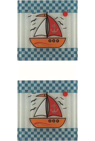 Hellove Cam Banyo Gider Kapak Süsü 2 Adet Cam Gider Kapağı 10X10 cm Yelkenli Hellove Cam Banyo Gider Kapak Süsü 2 Adet Cam Gider Kapağı 10X10 cm Yelkenli