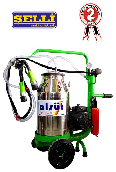 Alsüt L Tipi Krom Güğümlü 40 Lt Yağlı Tekli Süt Sağma Makinası