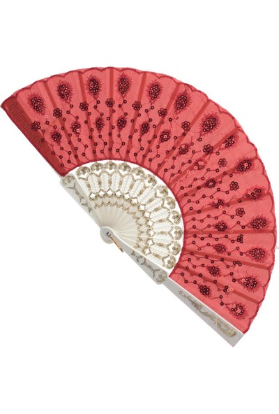 Araget Yelpaze Renkli Kumaş Üstü Pullu Süslenmiş- V2 Araget Yelpaze Renkli Kumaş Üstü Pullu Süslenmiş- V2