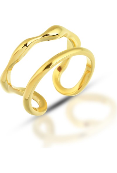 Neşe Design 18 Ayar Altın Kaplama Yüzük AG925