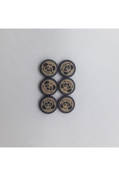 Elit Bebe Düğmesi Ayıcık Desenli 1.5 cm Iki Delikli 6 Adet