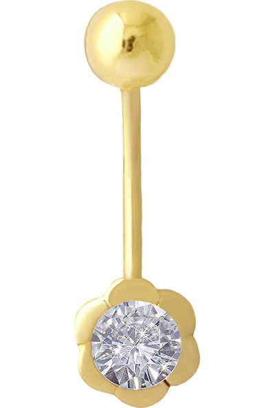 Myra Gold Tektaş Çiçek Detayli Altın Piercing Myra Gold Tektaş Çiçek Detayli Altın Piercing