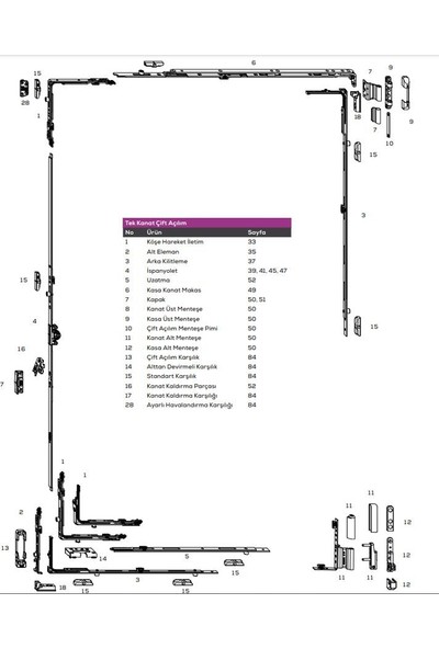 600-800/750-1150 Arka Kilitleme Dahil Kale Safir Beyaz Boyalı Çift Açılım 600-800/750-1150 Arka Kilitleme Dahil Kale Safir Beyaz Boyalı Çift Açılım