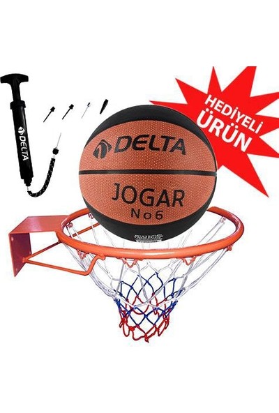 Delta Basketbol Çemberi No6 Jogar Basketbol Topu Basketbol Filesi Top Pompası Seti