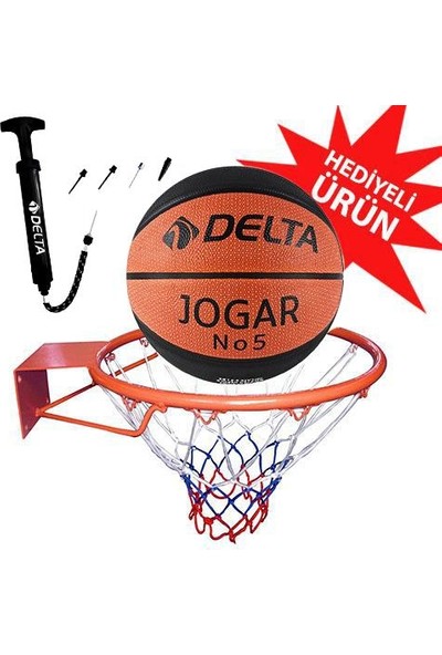 Delta Basketbol Çemberi No5 Jogar Basketbol Topu Basketbol Filesi Top Pompası Seti Delta Basketbol Çemberi No5 Jogar Basketbol Topu Basketbol Filesi Top Pompası Seti