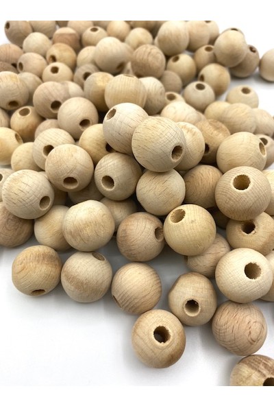 Hedef Bijuteri 20 mm Ham Ahşap Tahta Boncuk (100GR,~35 Adet Boncuk)