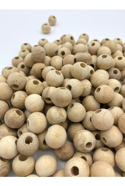 Hedef Bijuteri 18MM Ham Ahşap Tahta Boncuk (100GR,~50 Adet Boncuk)