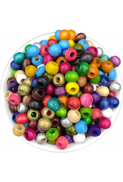 Hedef Bijuteri 10MM Karışık Renkli Tahta,ahşap Boncuk (100GR,~340 Adet Boncuk) Hedef Bijuteri 10MM Karışık Renkli Tahta,ahşap Boncuk (100GR,~340 Adet Boncuk)