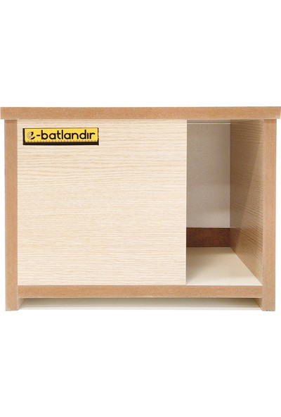 Ebatlandır Barınak Kedi Evi Ahşap - Bej