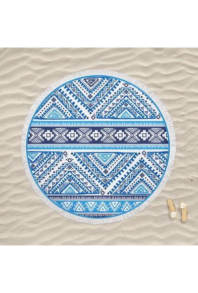 Marte Home Etnik Yuvarlak Plaj Havlusu