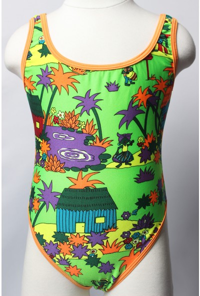 Sude Ayl Kız Çocuk Yeşil Palmiye Desenli Askılı Biyeli Empirme Mayo 45-D3 Sude Ayl Kız Çocuk Yeşil Palmiye Desenli Askılı Biyeli Empirme Mayo 45-D3