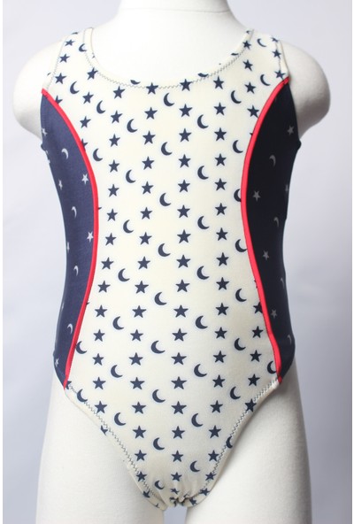 Sude Ayl Kız Çocuk Beyaz Renk Bloklu Yıldız ve Ay Deseli Askılı Empirme Mayo 48 Sude Ayl Kız Çocuk Beyaz Renk Bloklu Yıldız ve Ay Deseli Askılı Empirme Mayo 48