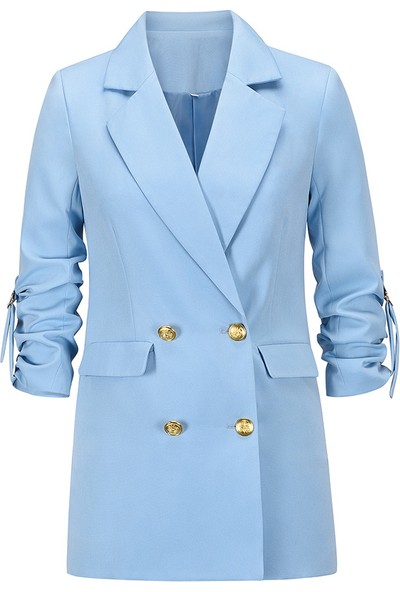 Gogoo Kruvaze Orta Uzunlukta Takım Elbise Ceketi-Mavi (Yurt Dışından) Gogoo Kruvaze Orta Uzunlukta Takım Elbise Ceketi-Mavi (Yurt Dışından)