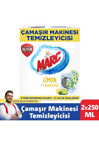 Marc Çamaşır Makinesi Temizleyici Limon Ferahlığı 250 ml x 2'li