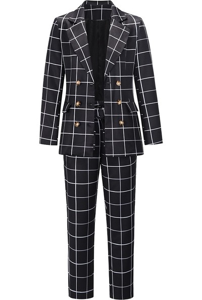 Gogoo Gündelik Kruvaze Kadın Takım Elbise (Yurt Dışından)