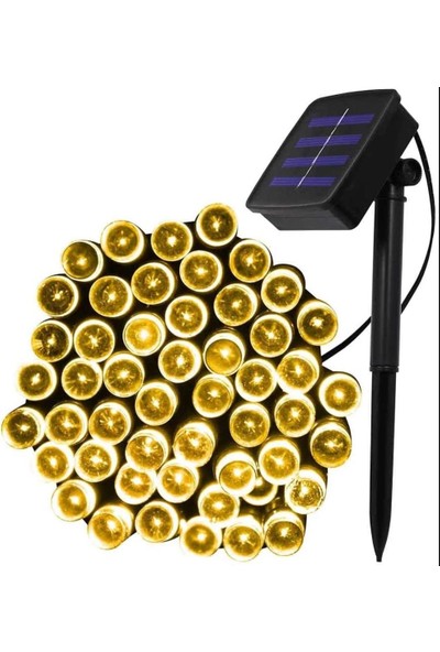 Sge Teknoloji Güneş Enerjili 100 LED 12 Metre Sarı Renk Bahçe Aydınlatması LED Işık Sge Teknoloji Güneş Enerjili 100 LED 12 Metre Sarı Renk Bahçe Aydınlatması LED Işık