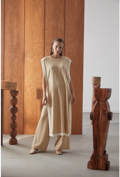 Niqozza Helma Tam Boy Tunik - Bej