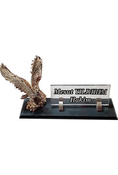 Hediye724 M538 İsme Özel Kartal Masaüstü İsimlik Silver