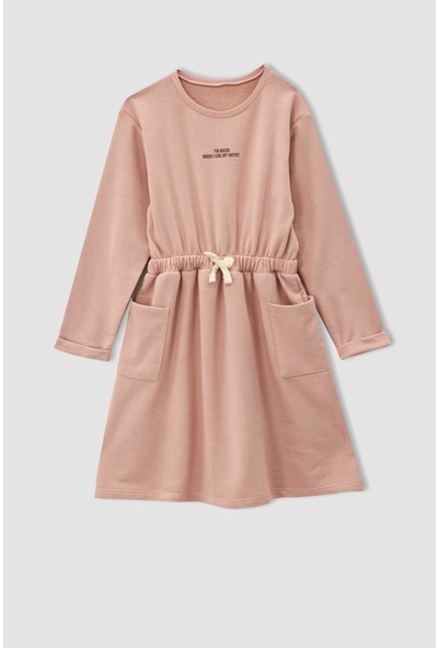 DeFacto Kız Çocuk Bisiklet Yaka Uzun Kollu Sweat Elbise V1192A621Au DeFacto Kız Çocuk Bisiklet Yaka Uzun Kollu Sweat Elbise V1192A621Au