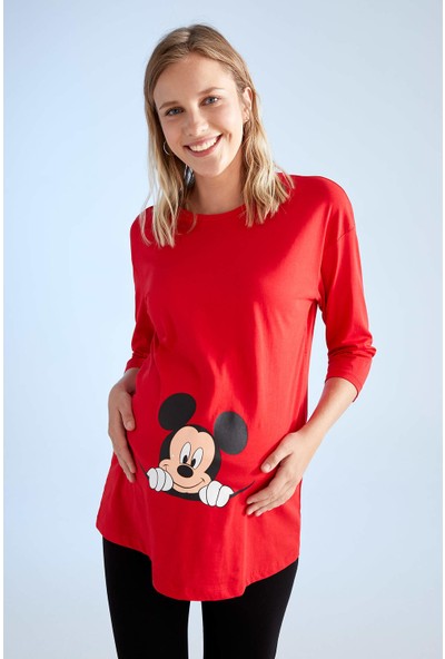Defacto Hamile Mickey Mouse Lisanslı Sweatshirt T8563AZ21AU