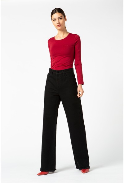 Vigoss Jeans Vıgoss Kadın Bol Paça Denim Pantolon 23833-70179