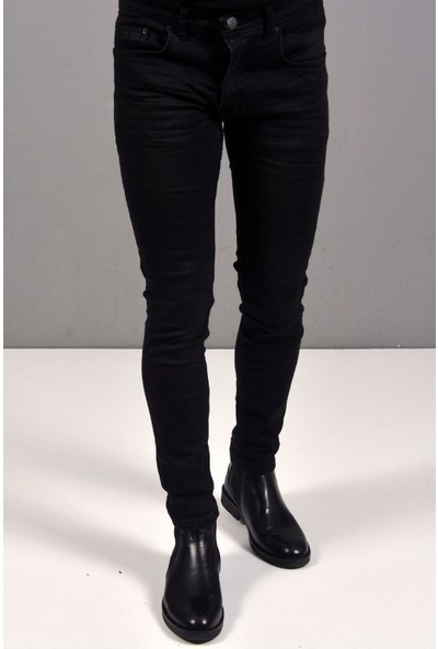 Koçmen Erkek Süper Skınny Fit Likralı Siyah Kot Pantolon K-0077 - Siyah